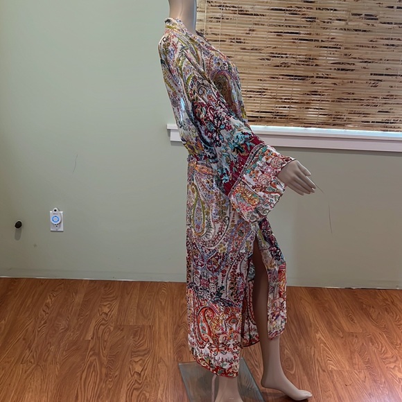 Zara | Other | Zara Multicolored Kimono Duster With Metallic Thread ...